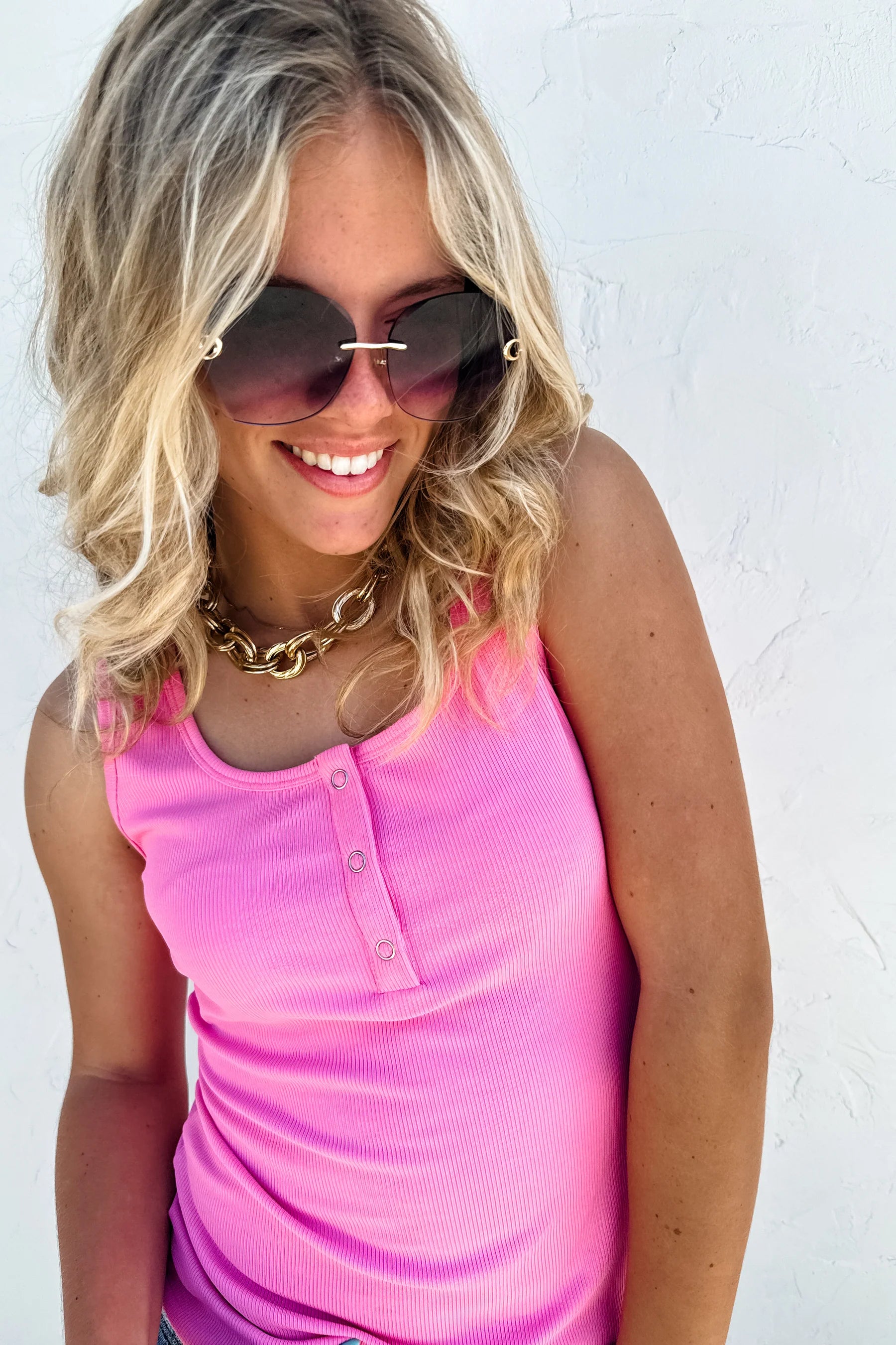 Pre-Order Henley Tank Top – Blair Blue Bonnet Boutique