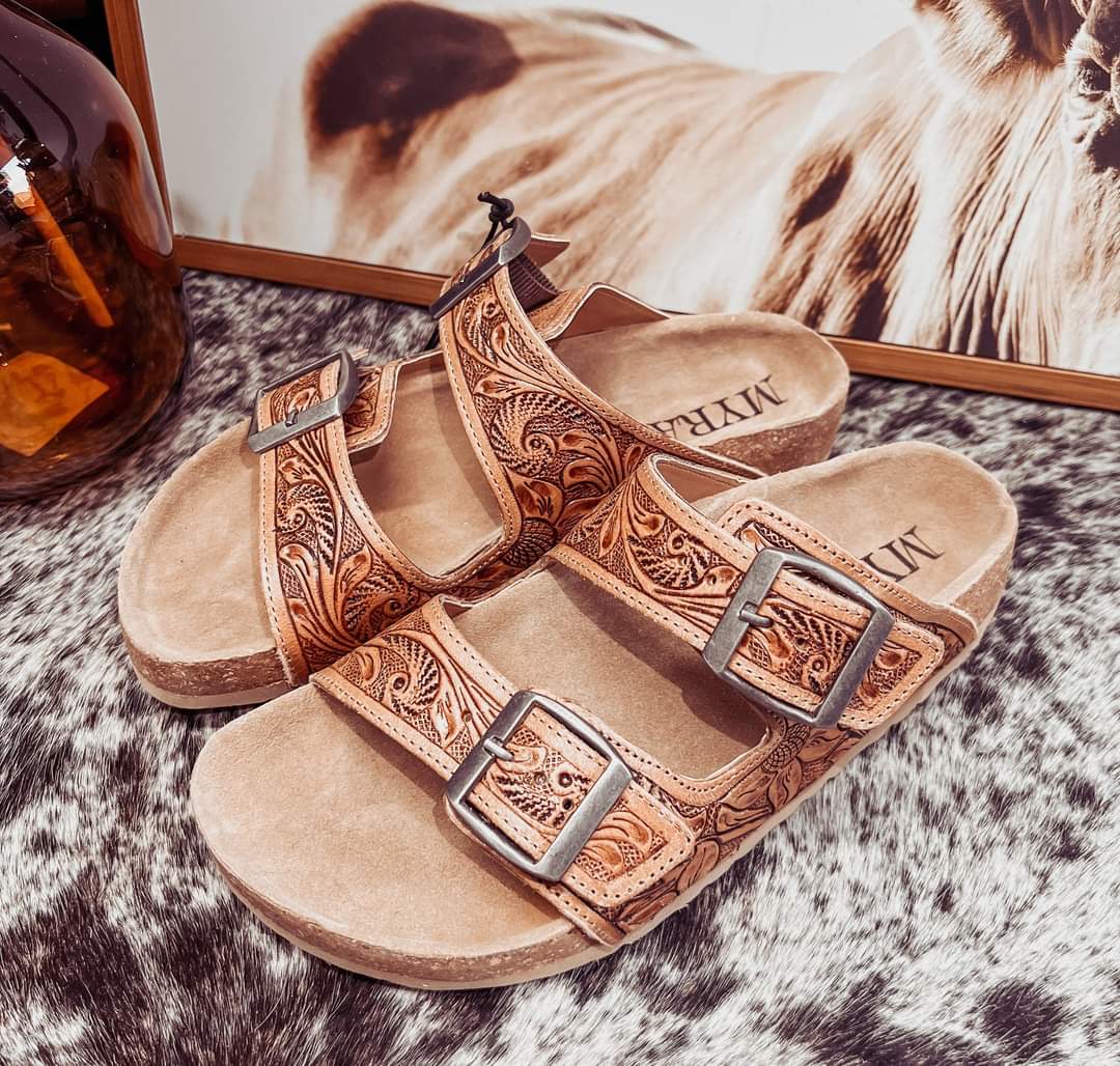 Myra Tooled Sandals – Blair Blue Bonnet Boutique