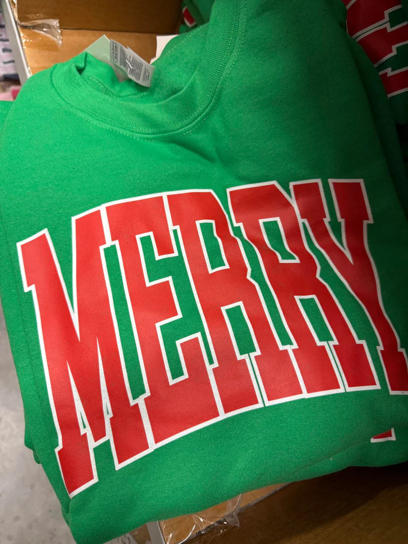 Merry Green And Red Sweatshirt – Blair Blue Bonnet Boutique