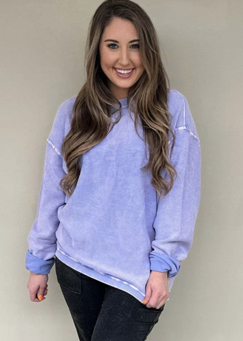 Lavender Corded Crew – Blair Blue Bonnet Boutique